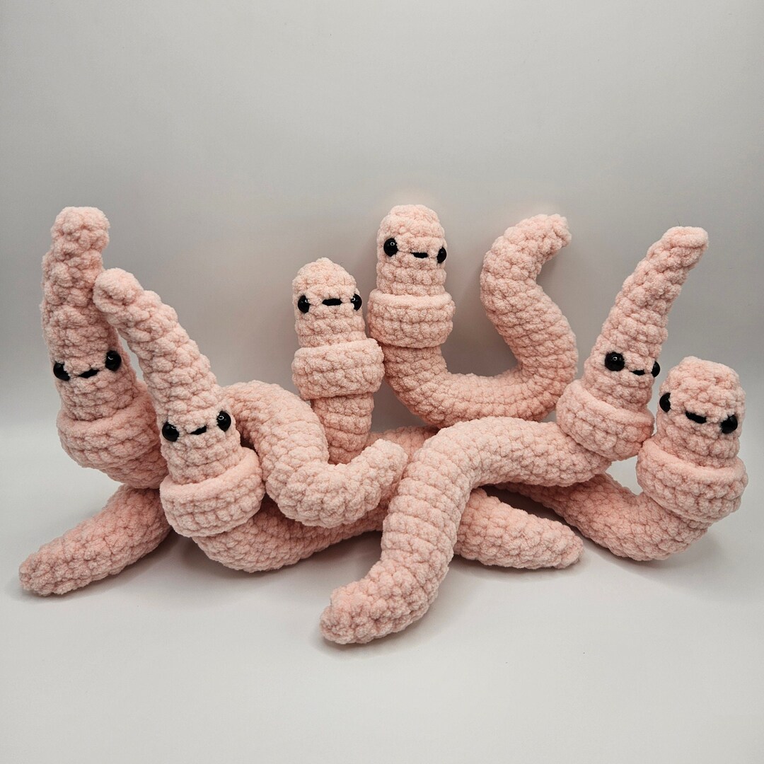 ONE Crochet Big Worm Friend Doll (8.5-9 Inches Long) - Etsy