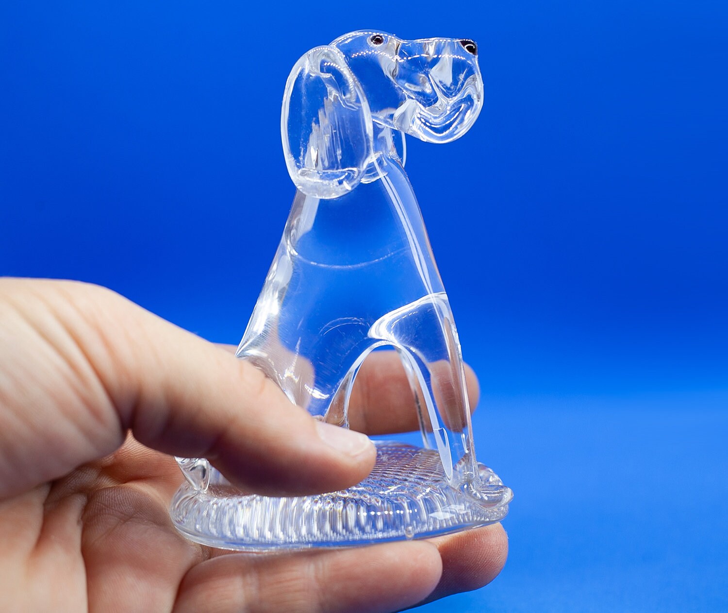 Glass Dog Figurine, Vintage Glass Dog, Candy Glass Dog Statue ...