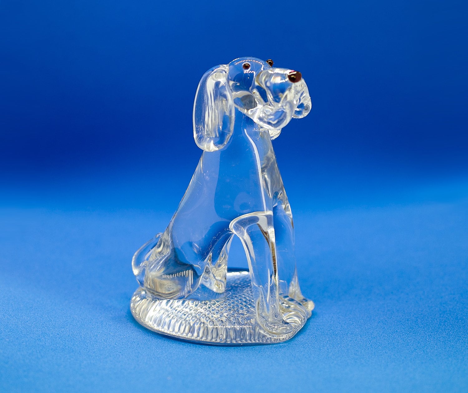 Glass Dog Figurine, Vintage Glass Dog, Candy Glass Dog Statue ...