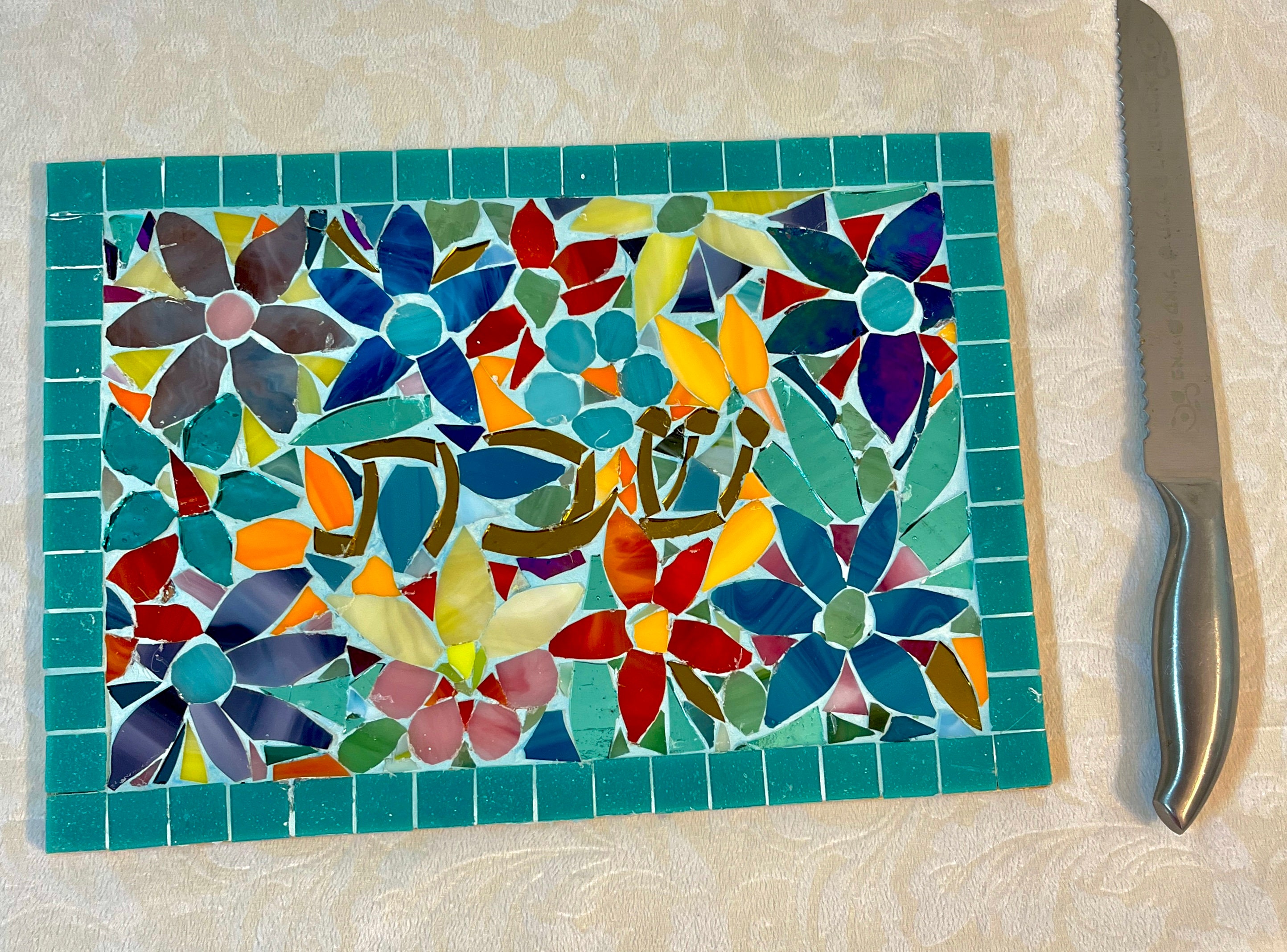 Hand Made, One of a Kind, Original Design, Glass Mosaic Challah Board ...
