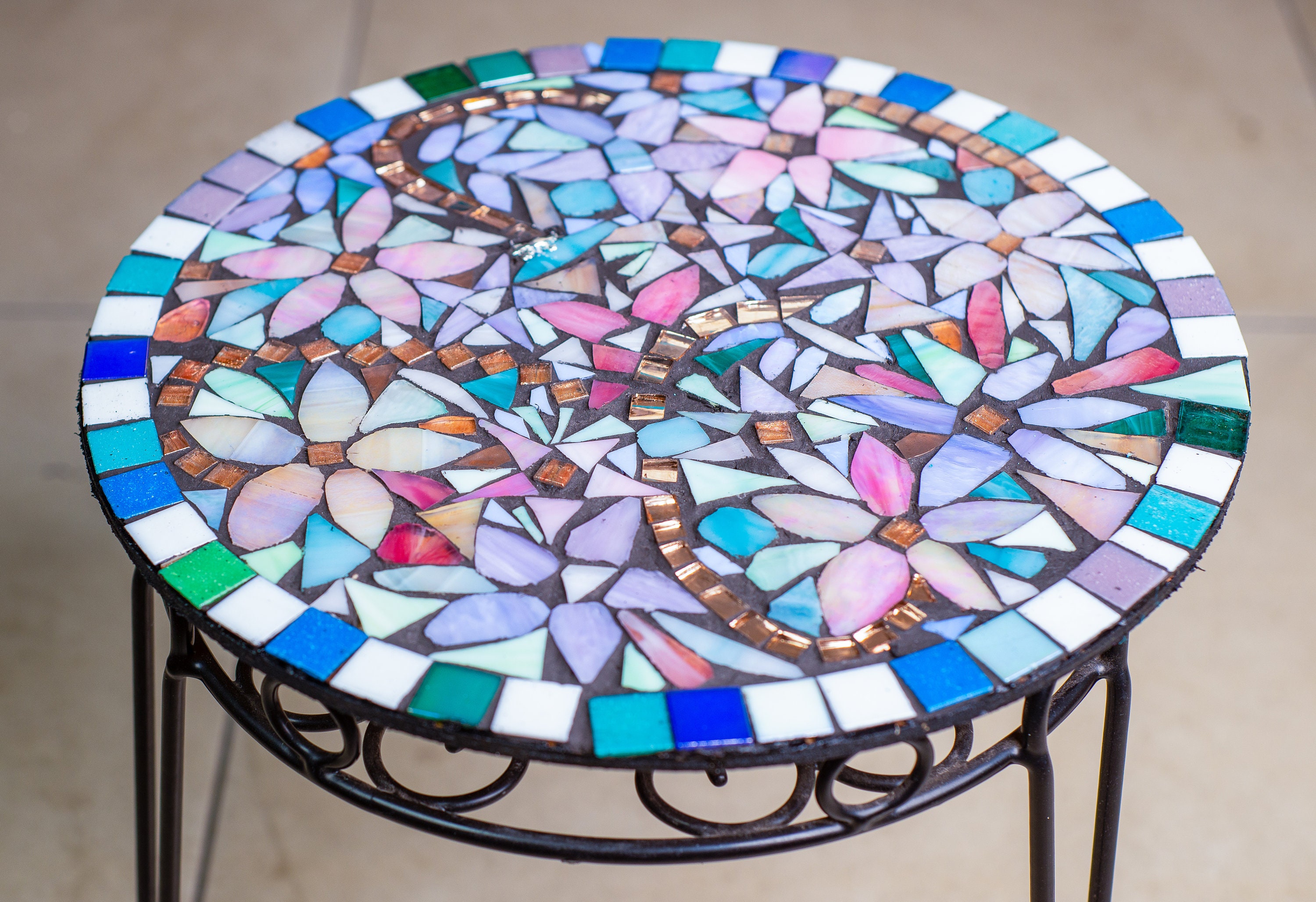Stained Glass Mosaic Table