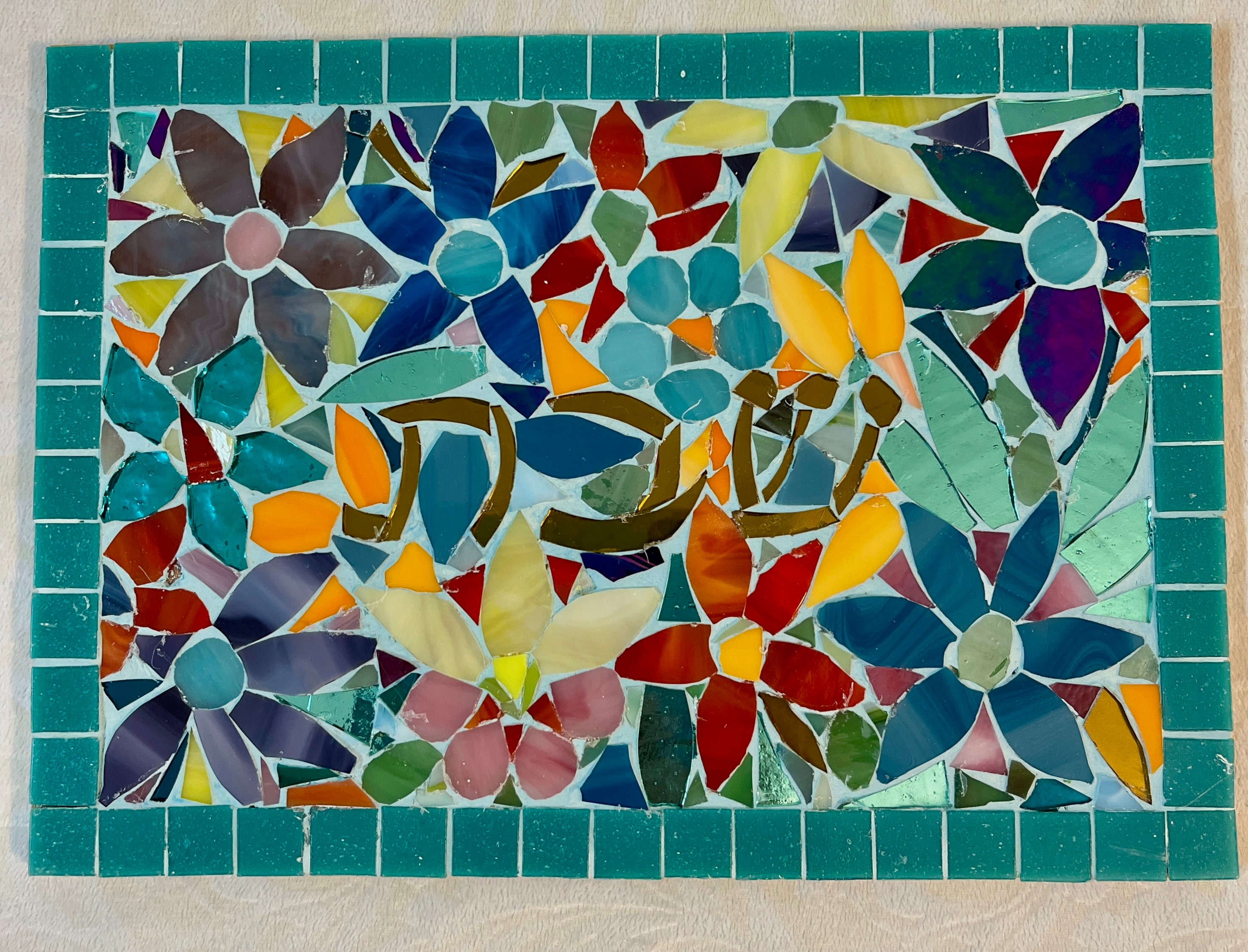 Hand Made, One of a Kind, Original Design, Glass Mosaic Challah Board ...