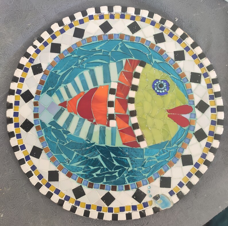 Tropical Fish Whimsical Glass Mosaic Wall Hanging - Etsy