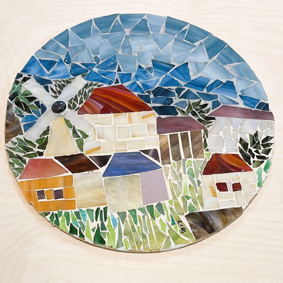 Jerusalem-made in Israel- Glass Mosaic Round Jerusalem Wall Hanging ...