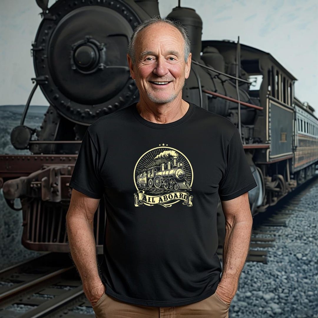All Aboard Vintage Steam Engine T-shirt | Train Lovers - Etsy
