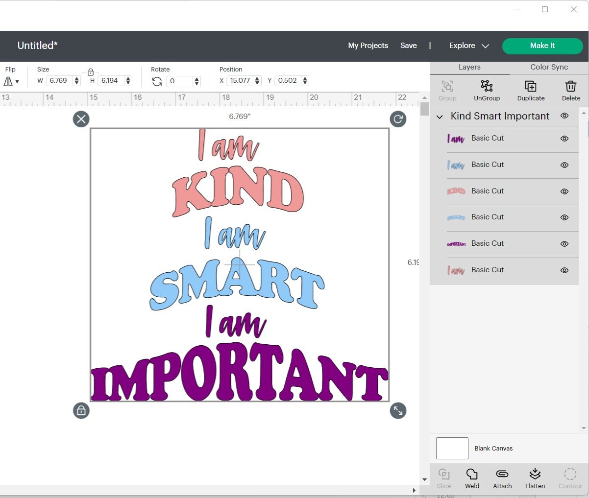 I Am Kind Smart Important Duo SVG PNG JPG Sublimation - Etsy