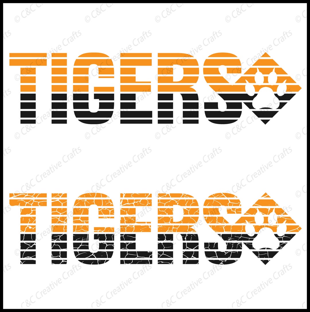 Tigers Svg| Duo Svg| Tiger Mascot Svg | Distressed Tiger Svg | Digital ...