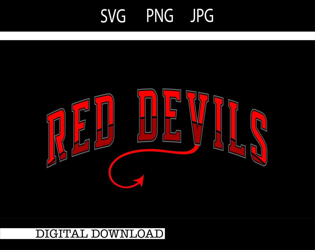 Red Devils | Team Sport |SVG |PNG |JPG| Cricut Design Space | Instant ...