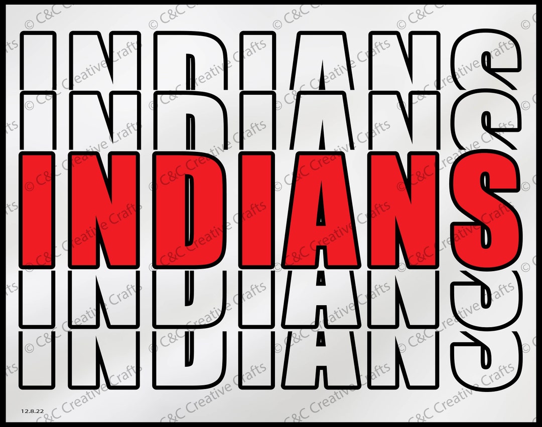 Indians Stacked Letters Indians Sports Team Indians Svg - Etsy