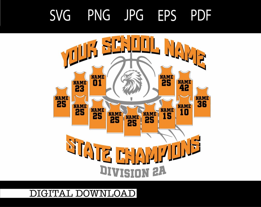 Basketball Team Roster/ Made to Order /team Mascot / Digital Download ...