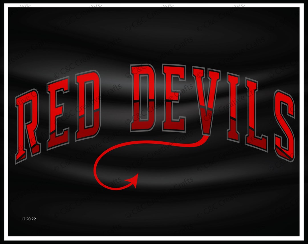 Red Devils Team Sport SVG PNG JPG Cricut Design Space Instant Digital ...