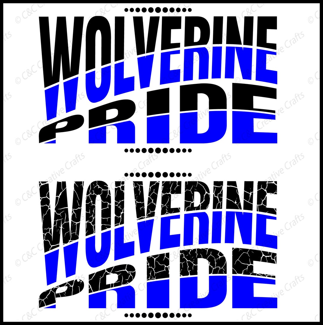 Wolverine Pride Duo Svg | Wolverine Mascot Svg | Distressed Svg ...