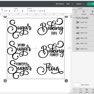 Pantry Canister Label Bundle SVG File PNG File JPG File | Etsy
