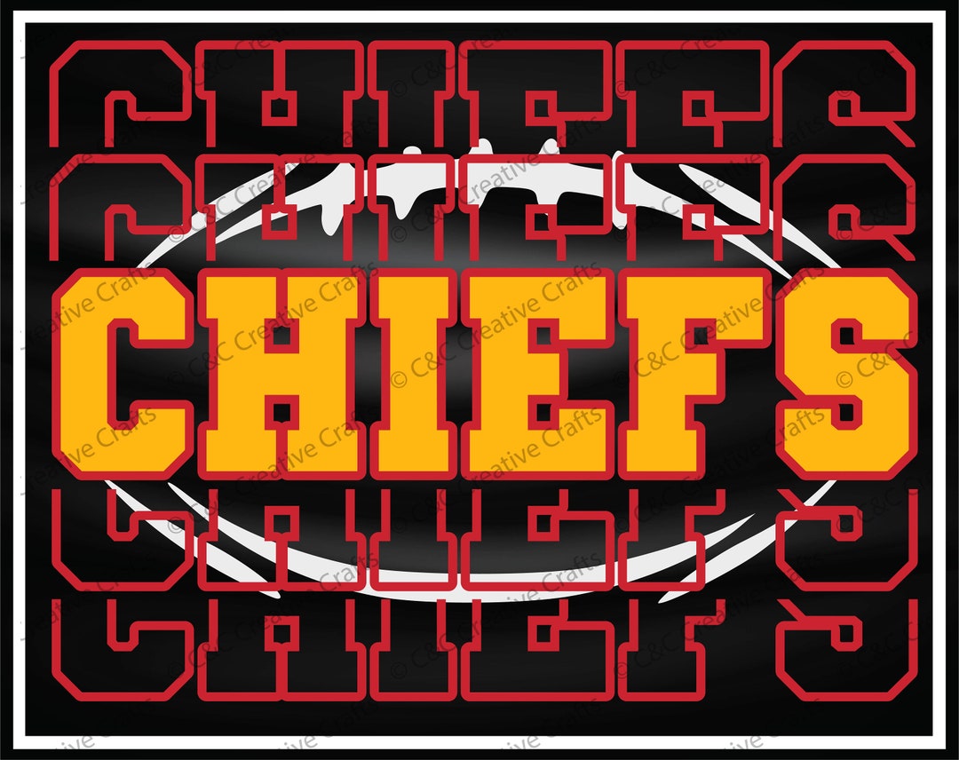 Chiefs Football Stacked Letters SVG | PNG JPG | Sublimation (digital ...