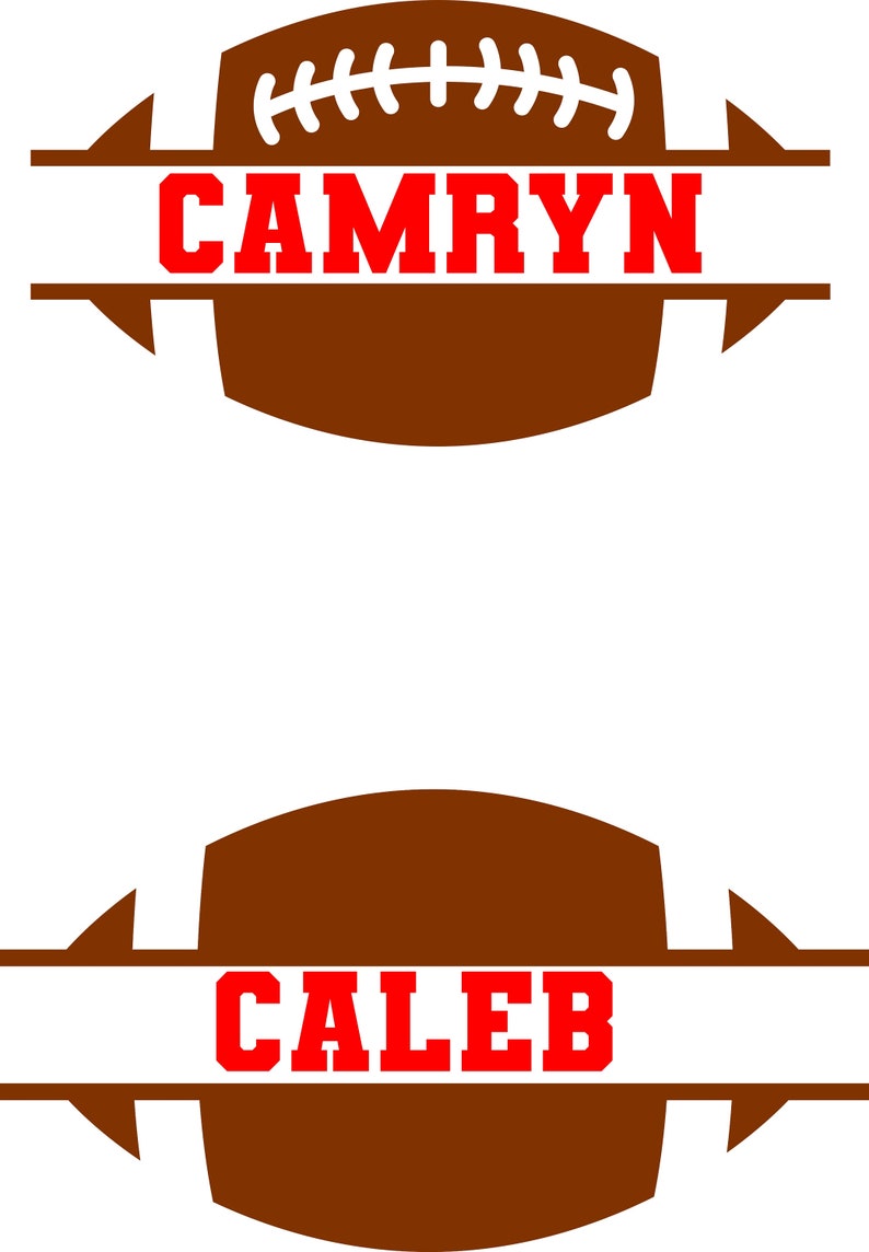 Football Split Monogram SVG | Personalized Team Design (digital ...