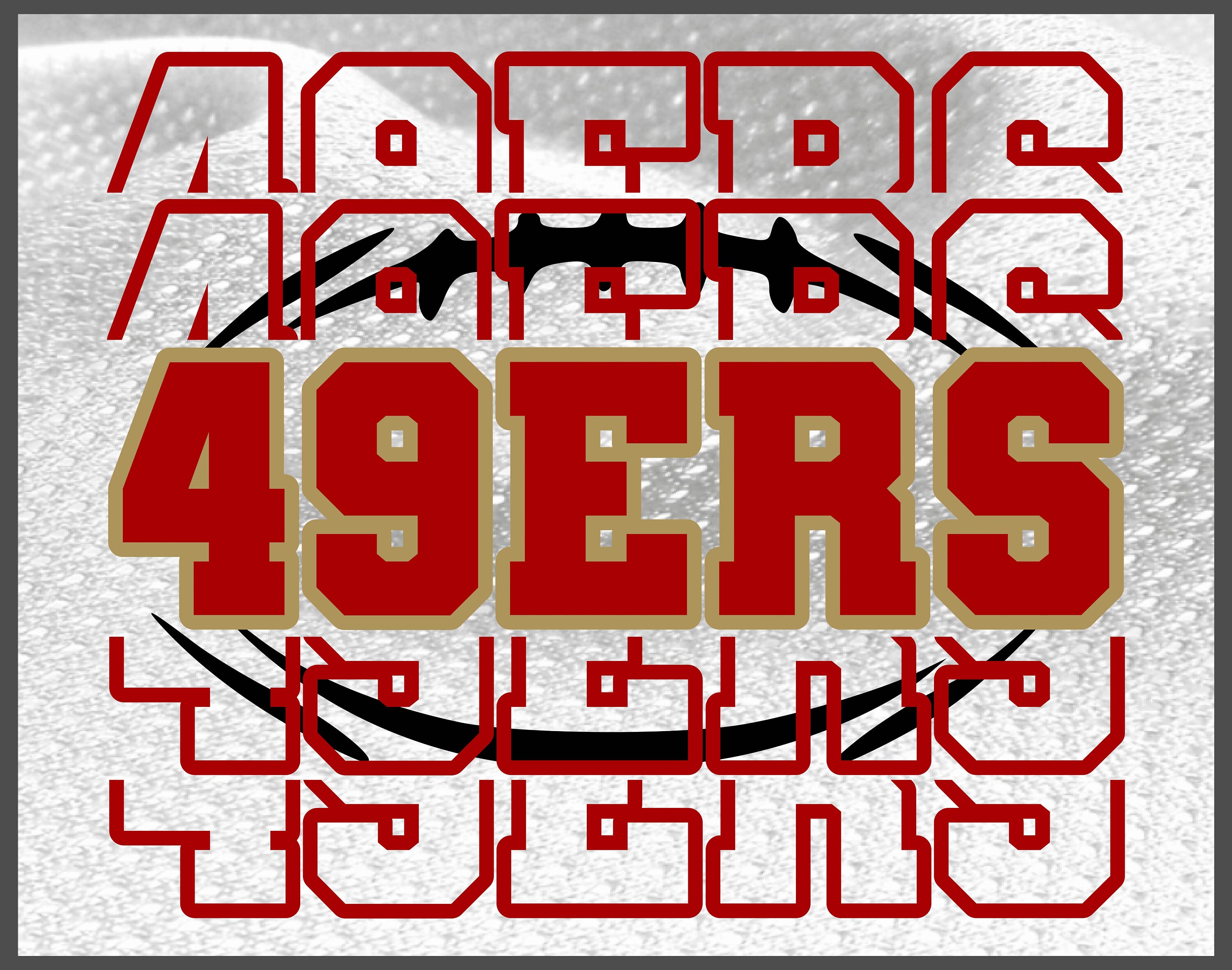 49ERS Football Stacked Letters SVG PNG JPG Sublimation - Etsy