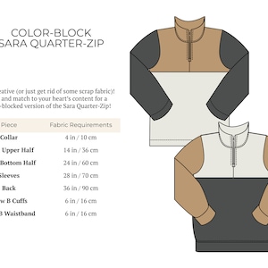 Sara Quarter-zip Pullover PDF Sewing Pattern and Tutorial, Sizes 0-24 ...