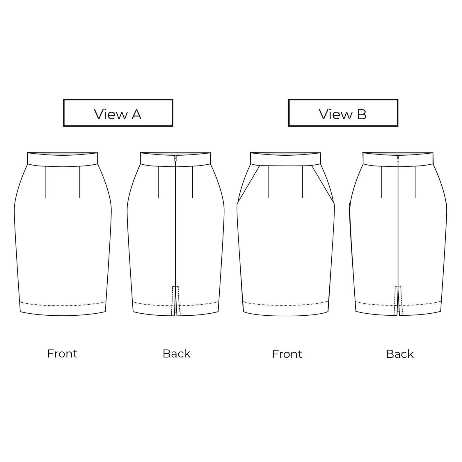 Avery Pencil Skirt PDF Sewing Pattern and Tutorial Sizes 0-24 - Etsy