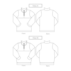 Sara Quarter-zip Pullover PDF Sewing Pattern and Tutorial, Sizes 0-24 ...