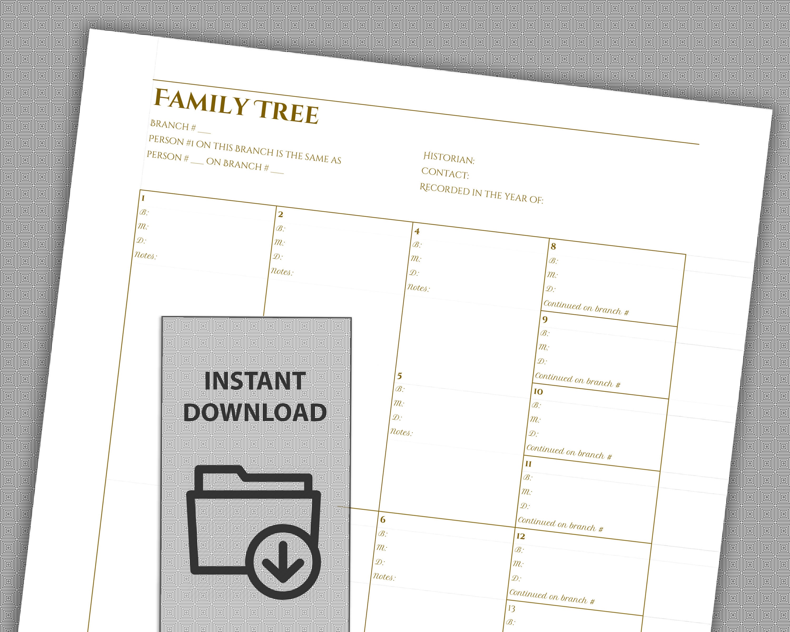 Family Tree Chart Bronze Insert GENEALOGY PLANNER INSERT - Etsy Canada