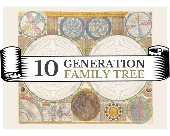 High-resolution DIGITAL DOWNLOAD Family Tree Template for 10 - Etsy