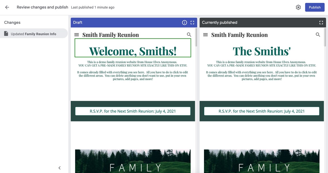 FAMILY REUNION WEBSITE - One-click Setup With Sample Content - Easy to ...