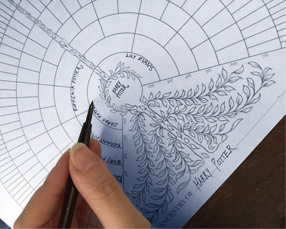 8 Generation Family Tree Fan Chart Printable Digital Download | Etsy