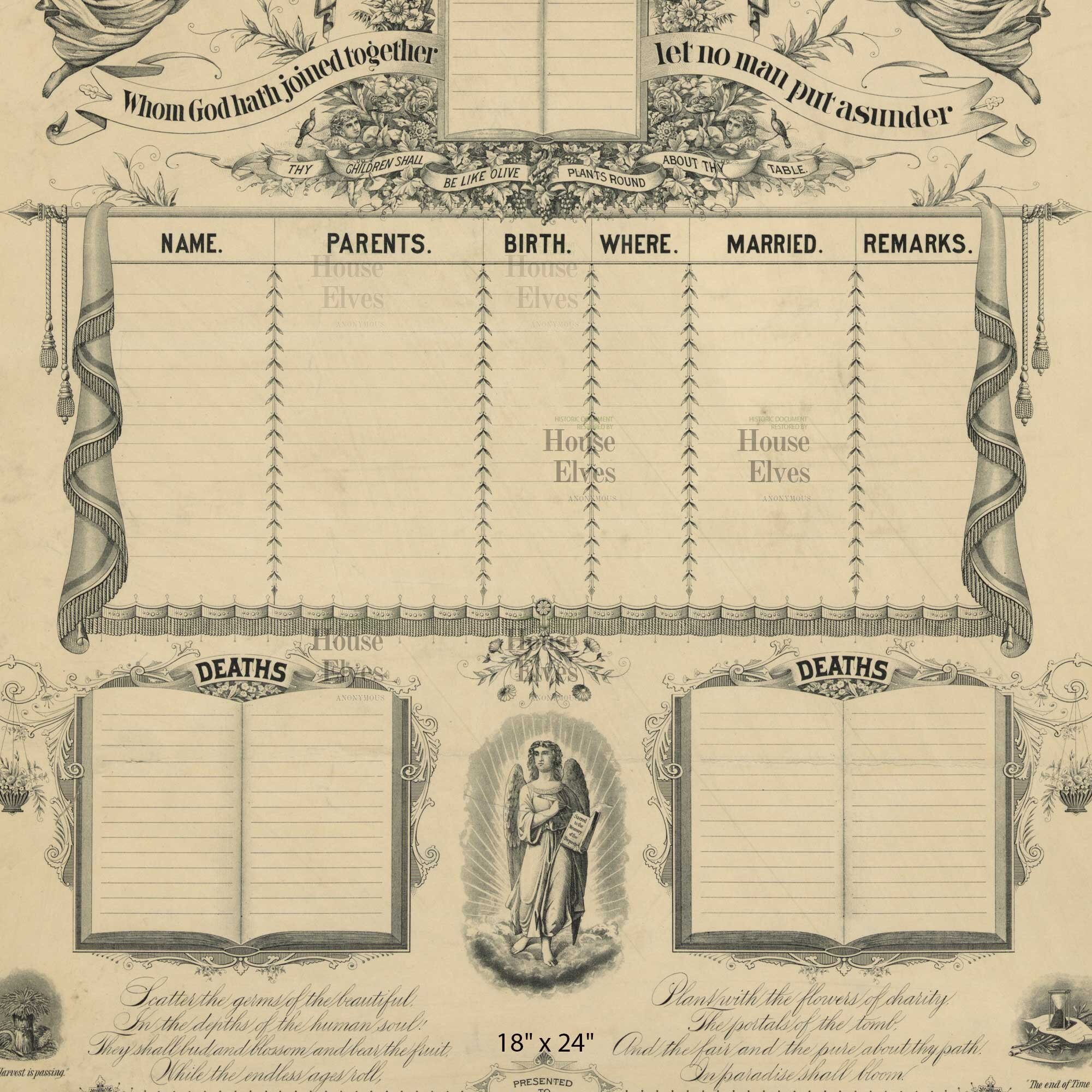 Victorian Home Family Record LARGE Ephemera JPEG Instant - Etsy