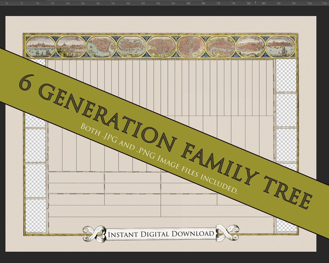 6 Generation Family Tree Chart With BLANKS for Ancestor - Etsy Israel