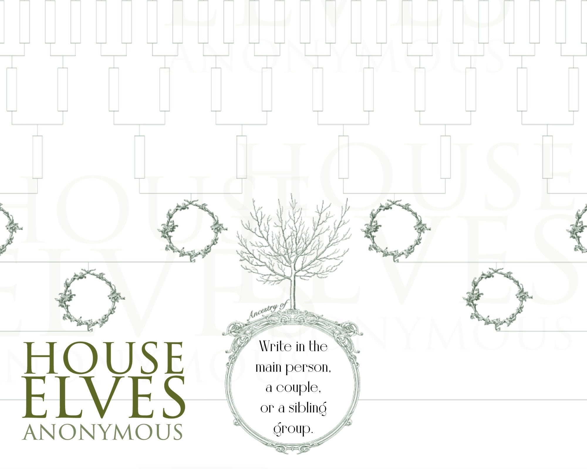 12 Generation Family Tree Chart Horizontal Scroll Instant Download PDF ...