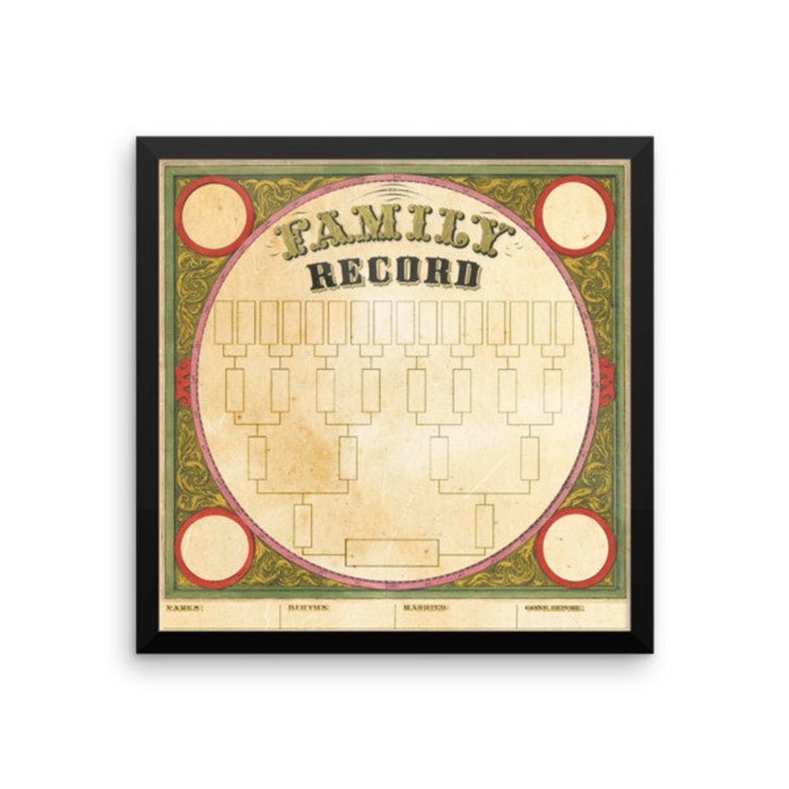 Printable DIY Family Tree Record Blank 5 Generation Ancestry - Etsy Israel