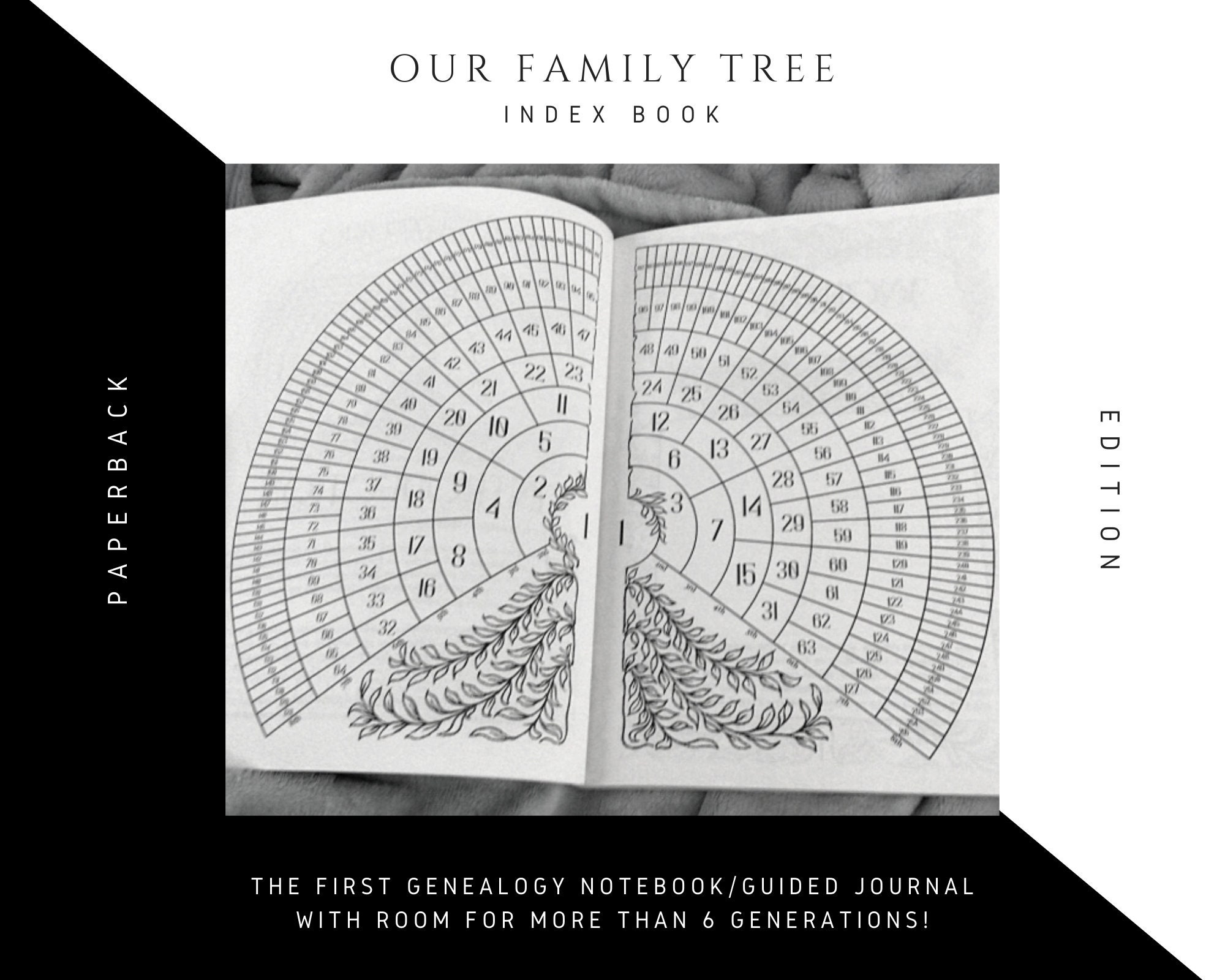 Family Tree Book for up to 12 Generations, 235pg Paperback Gift for Mom ...