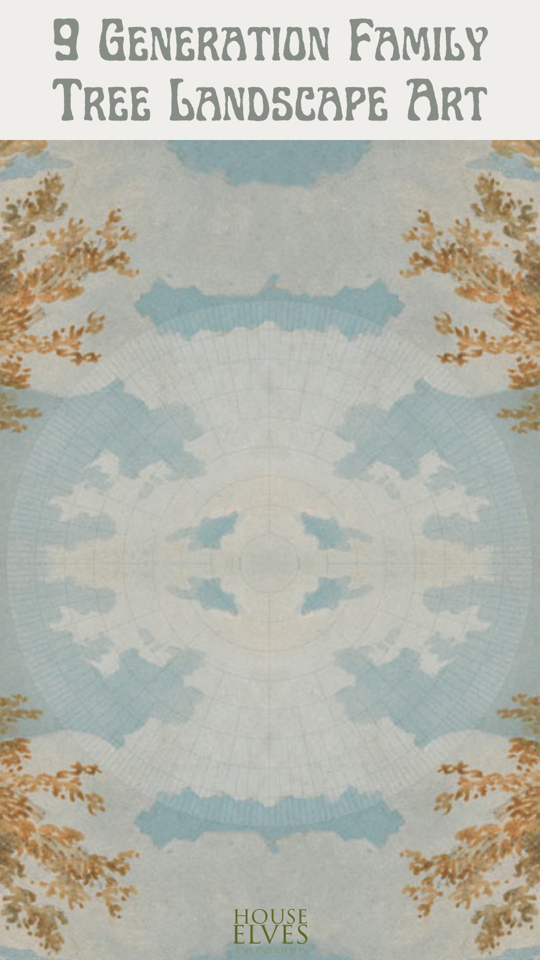 Square Family Tree Art Watercolor Landscape Painting printable ...