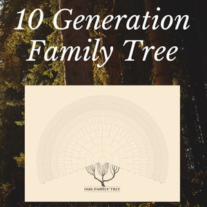 Family Tree Fan Chart for 10 Generations With Branches Vintage Green ...