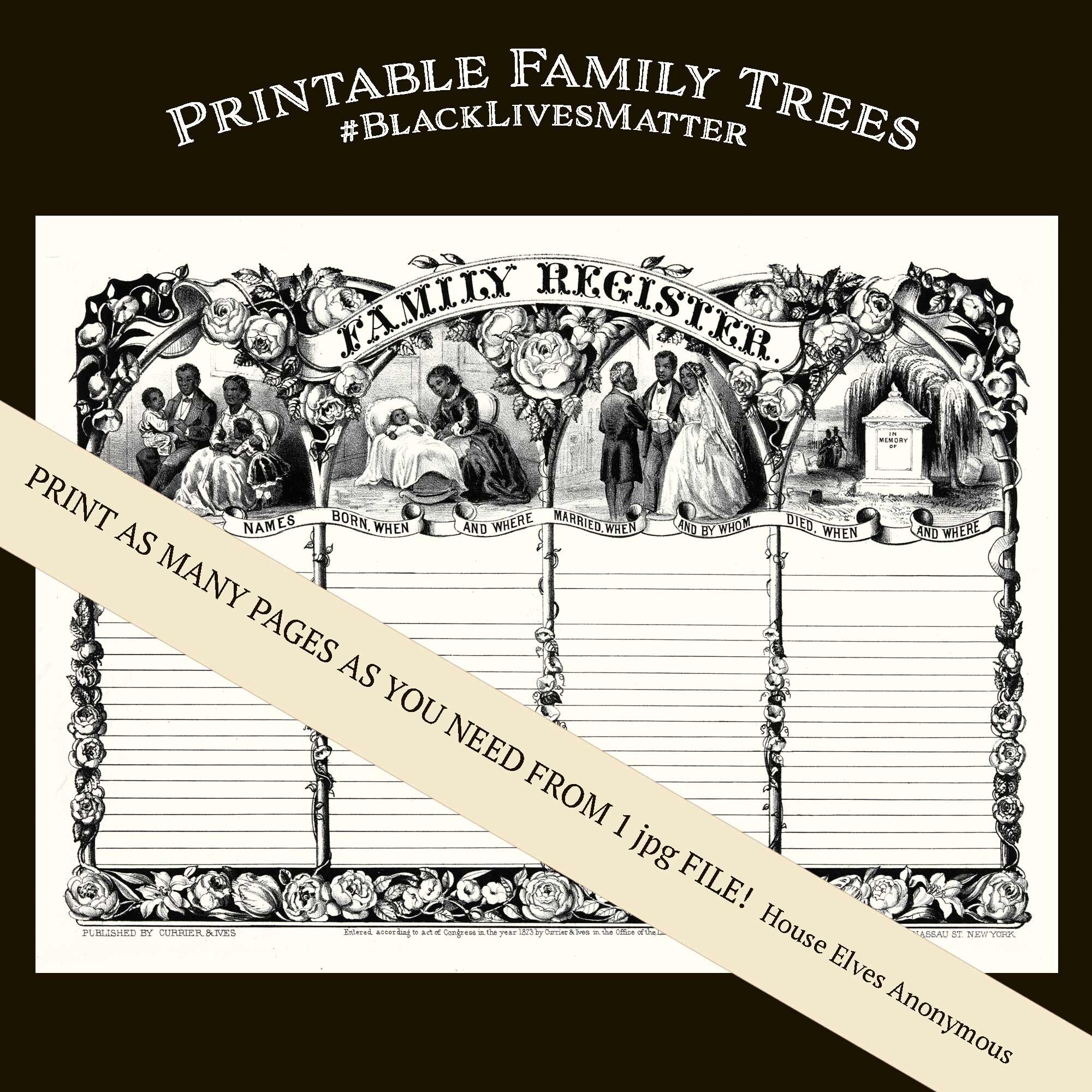 POC Family Tree Bundle Black Lives Matter Genealogy Register and ...
