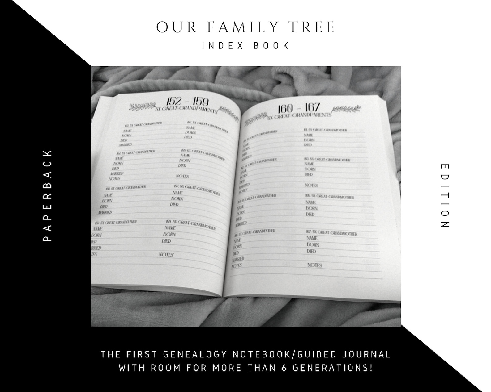 Family Tree Book 235pg Paperback Genealogy Index Notebook for - Etsy