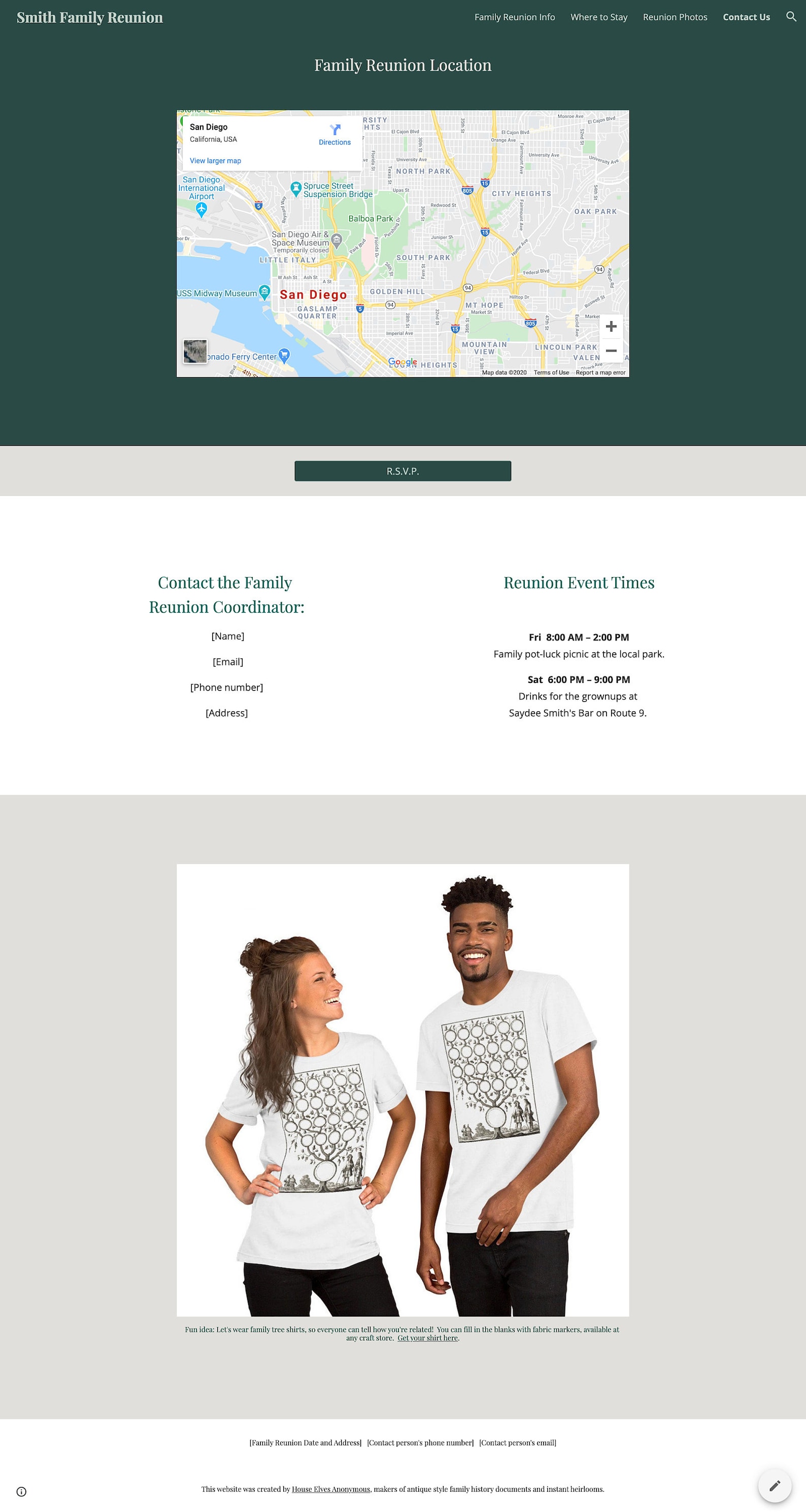 FAMILY REUNION WEBSITE - One-click Setup With Sample Content - Easy to ...