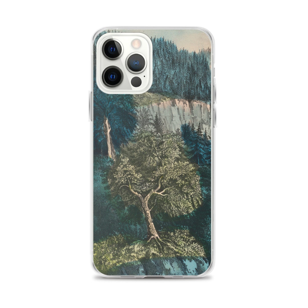 Historic Tree Illustration Clear Case for iPhone 15 Pro Case, Forest ...