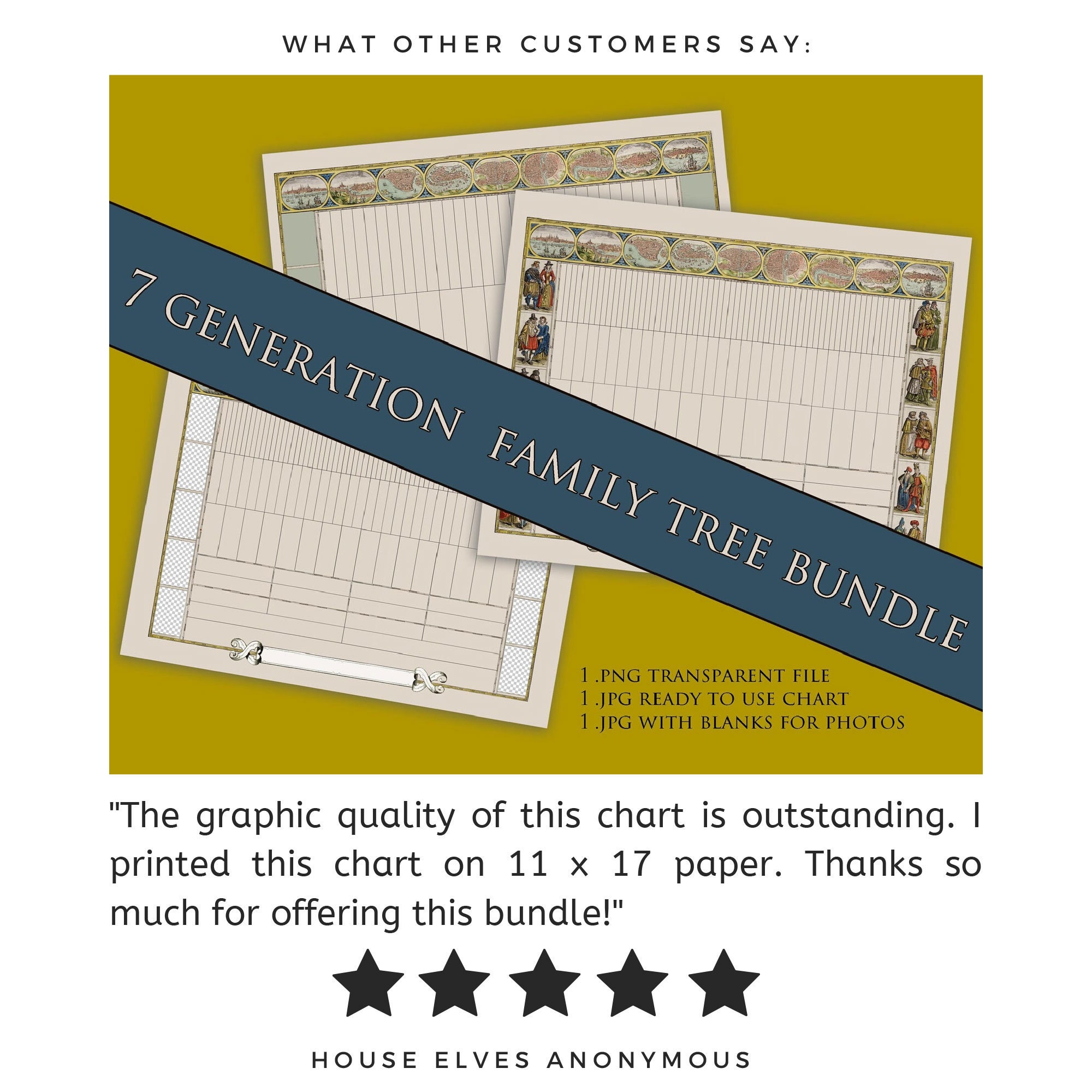 Griffin Family Tree Chart Printable for 10 Generations at 300 Dpi and ...