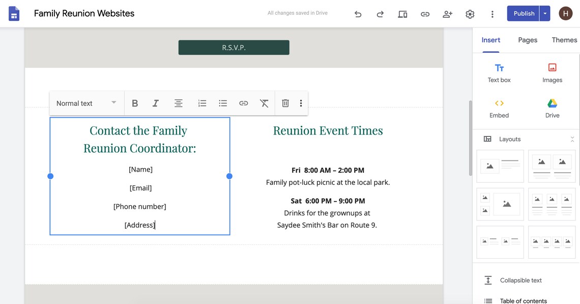 FAMILY REUNION WEBSITE - One-click Setup With Sample Content - Easy to ...
