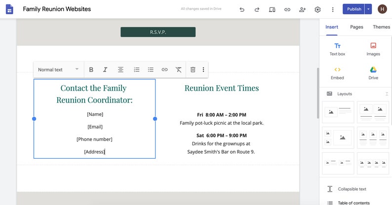 FAMILY REUNION WEBSITE - One-click Setup With Sample Content - Easy to ...
