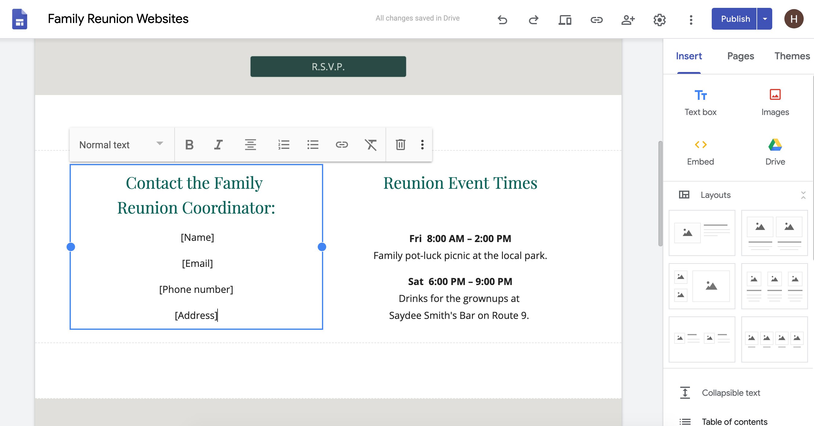 FAMILY REUNION WEBSITE - One-click Setup With Sample Content - Easy to ...