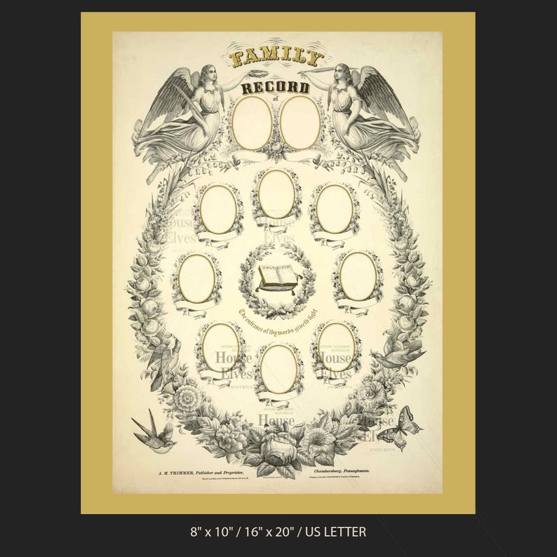 Photographic Family Record Printable JPG Image File Wall Art - Etsy