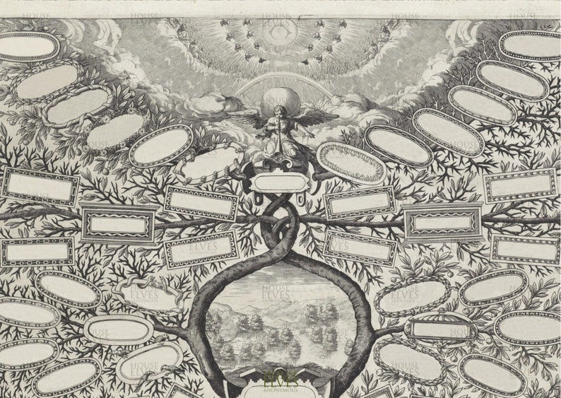 Freeform Family Tree for 143 People up to 7 Generations of - Etsy