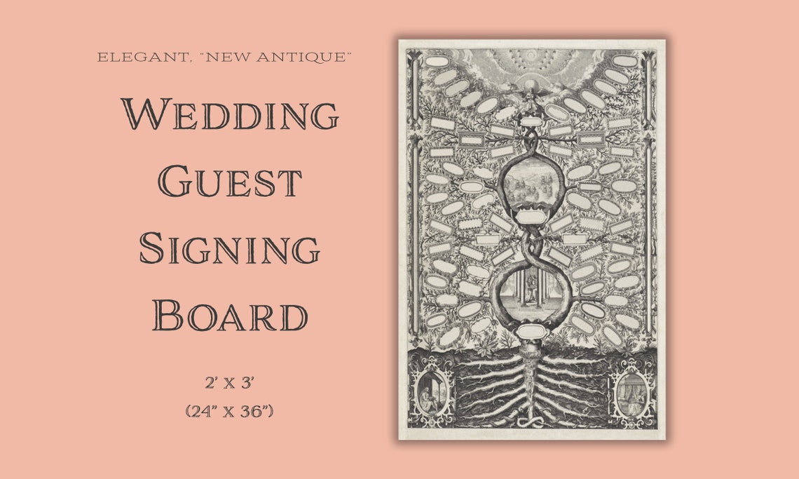 Wedding Guests Signing Poster Event Guest Book Alternative Signatures ...