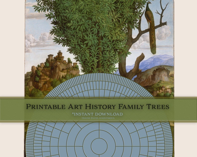 LAUREL Family Tree Chart Artwork Light Blue and Green - Etsy