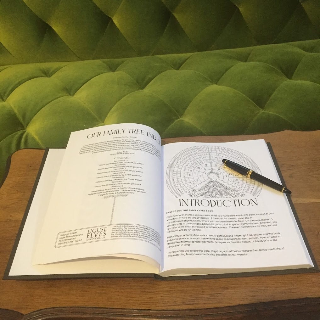 Set of 2 CUSTOM HARDCOVER Family Tree Books With Personalized Intro ...