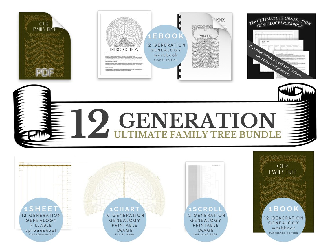 The Ultimate Family Tree Bundle for 12 Generations - Etsy