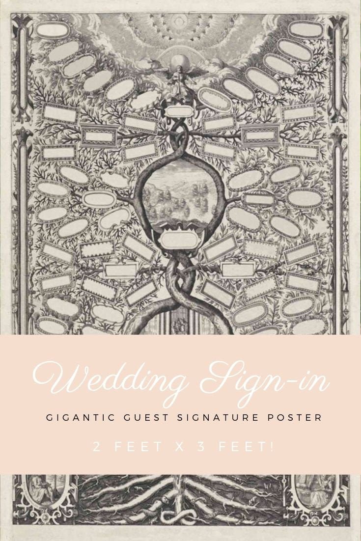 Wedding Guests Signing Poster - Event Guest Book Alternative ...