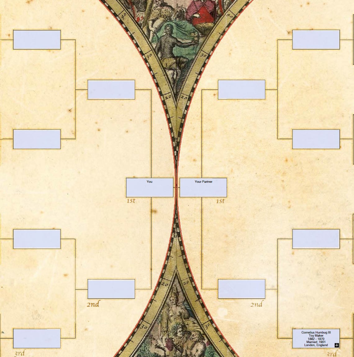 FILLABLE Family Tree Chart, 6 Generations HUGE Prints up to 5ft Custom ...